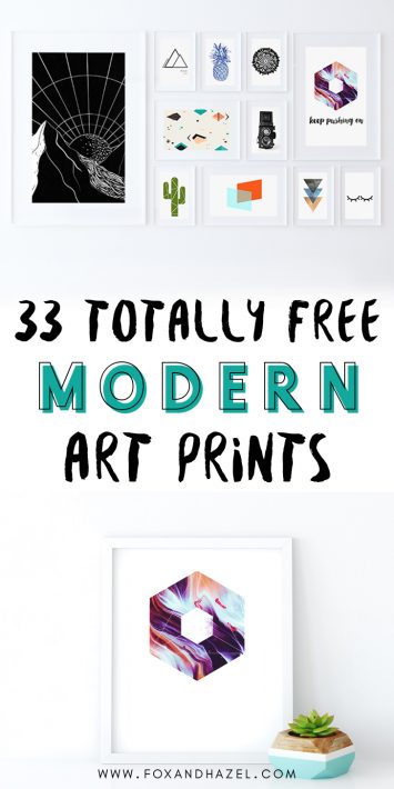 33 Totally Free Modern Art Printables For Your Home - Fox + Hazel