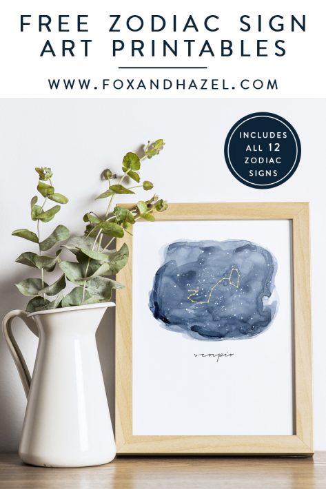 Download 12 Free Zodiac Signs Art Printables | Fox + Hazel