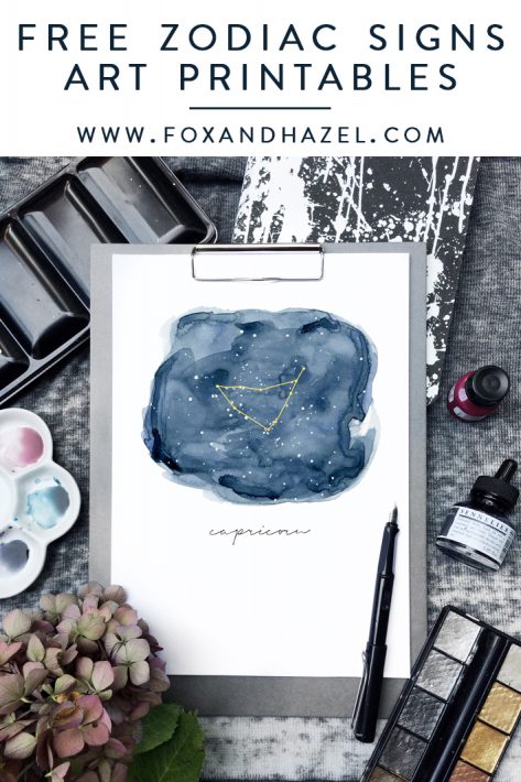 Download 12 Free Zodiac Signs Art Printables | Fox + Hazel