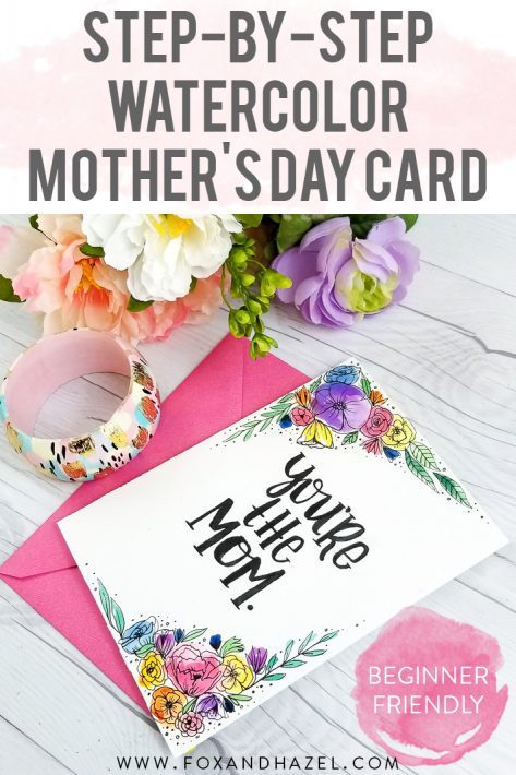 Easy Step-by-Step Watercolor Mother's Day Card | Fox + Hazel