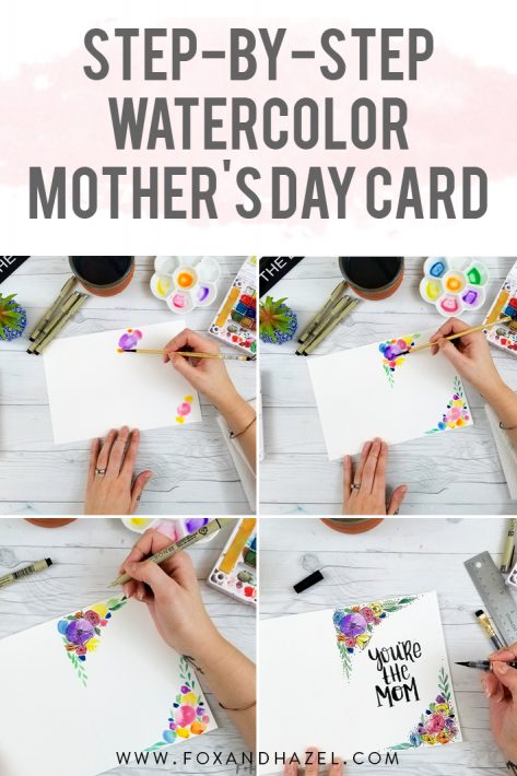 Easy Step-by-Step Watercolor Mother's Day Card | Fox + Hazel