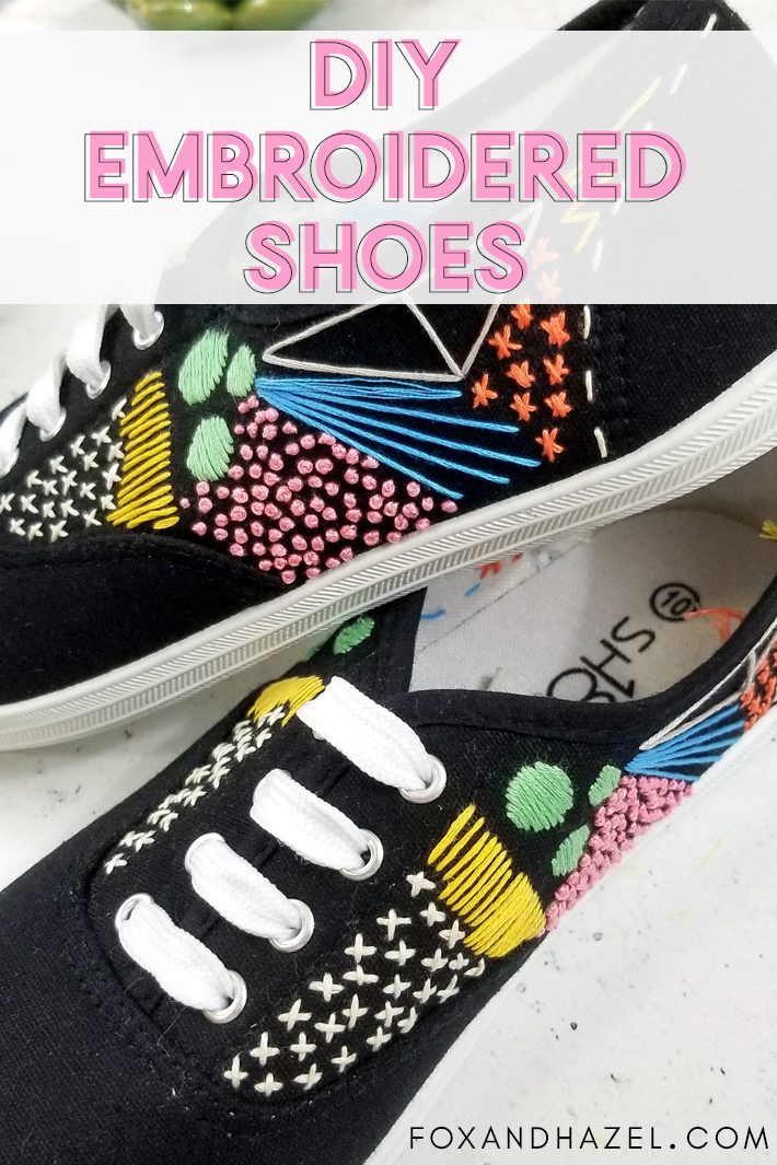 How To DIY Embroidered Canvas Shoes | Fox + Hazel