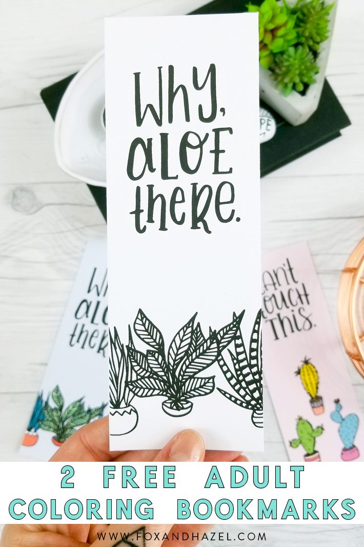 2 Free Succulent Adult Coloring Bookmarks | Fox + Hazel