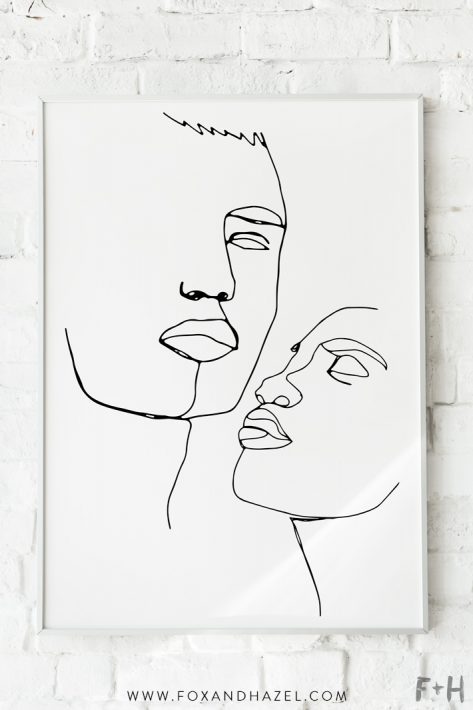 6 Unique Free Line Art Print Portraits | Fox + Hazel