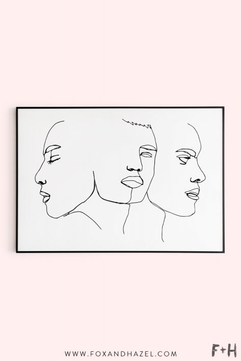 6 Unique Free Line Art Print Portraits | Fox + Hazel