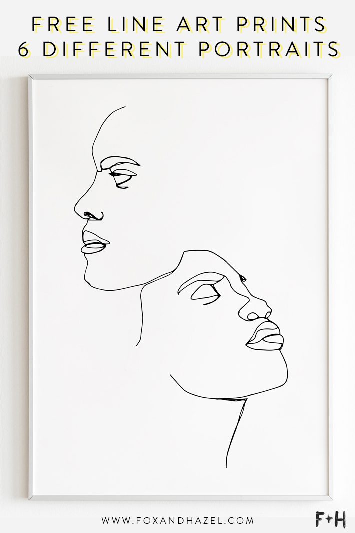 6 Unique Free Line Art Print Portraits | Fox + Hazel