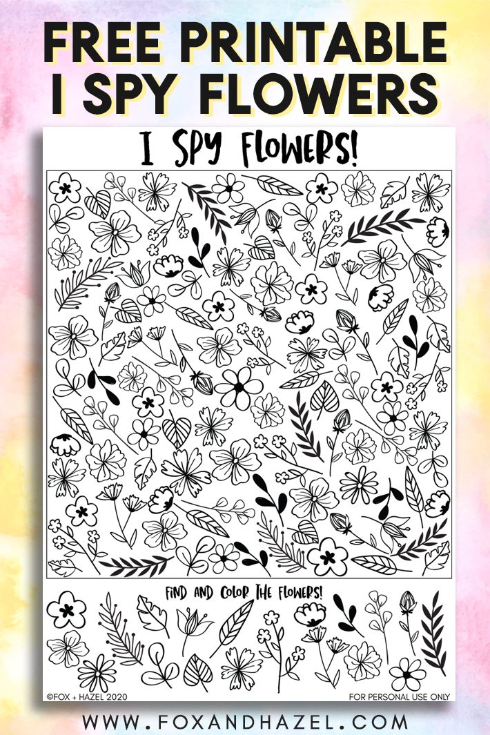 Free Printable I Spy Flowers Activity Sheet | Fox + Hazel
