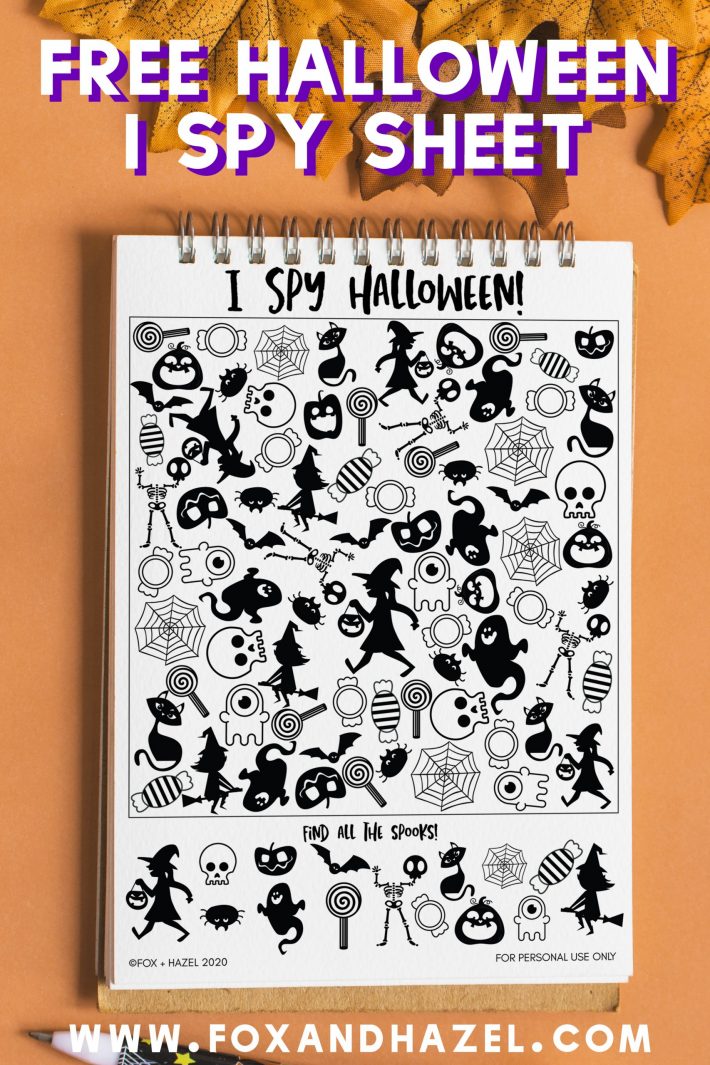Free Halloween I Spy Sheet - Fox + Hazel | free art + designs