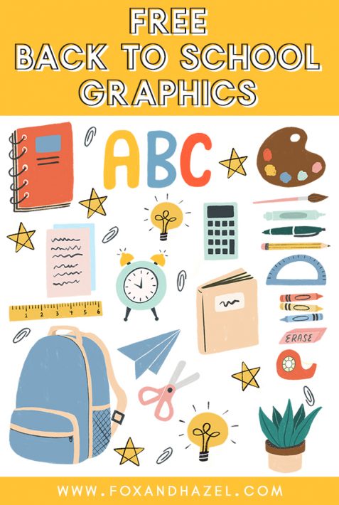 Free Back To School Graphics Clip Art - Fox + Hazel | free art + designs