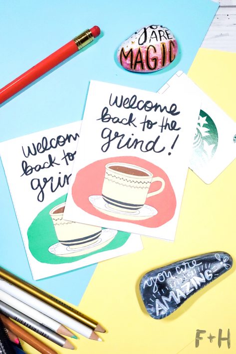 First Day of School Teacher Gift Cards - Fox + Hazel | free art + designs