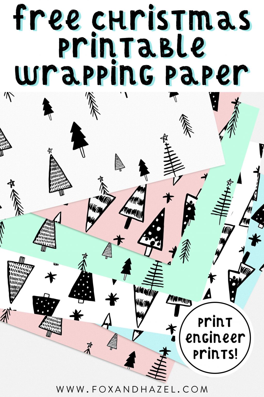 Printable Christmas Wrapping Paper - Fox + Hazel | free art + designs