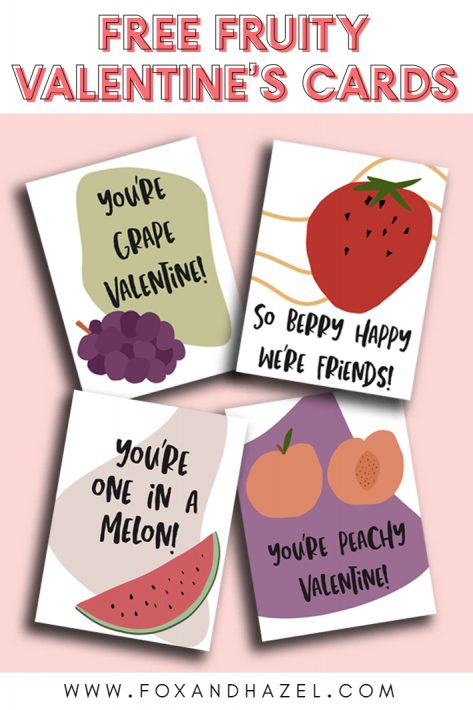 Free Fruit Valentine's Day Cards | Fox + Hazel