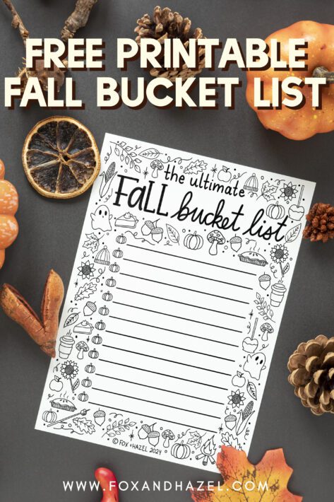 Free Fall Bucket List Printable - Fox + Hazel | free art + designs
