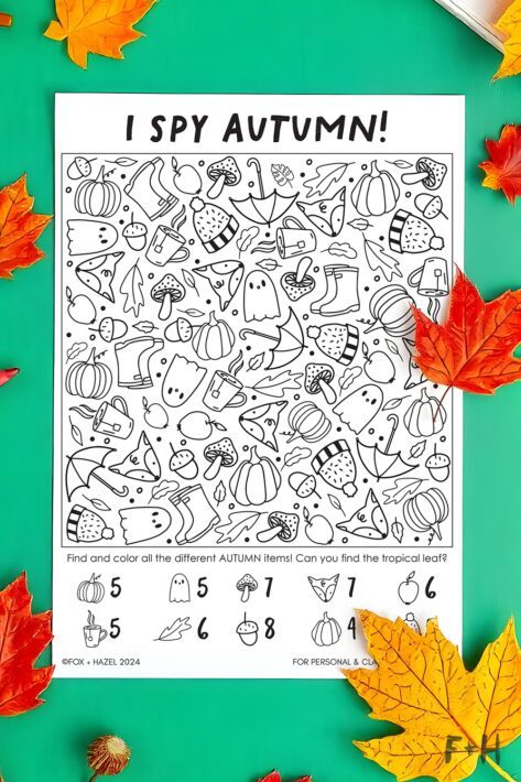 Free I Spy Autumn Printable - Fox + Hazel | free art + designs