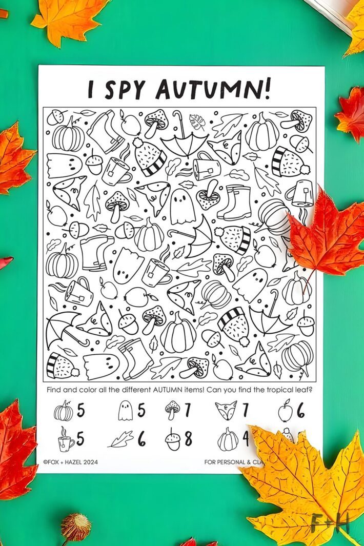 Free I Spy Autumn Printable - Fox + Hazel | free art + designs