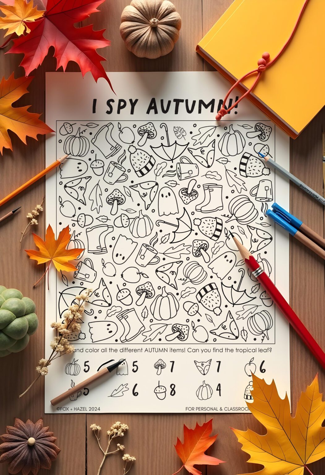 Free I Spy Autumn Printable - Fox + Hazel | free art + designs