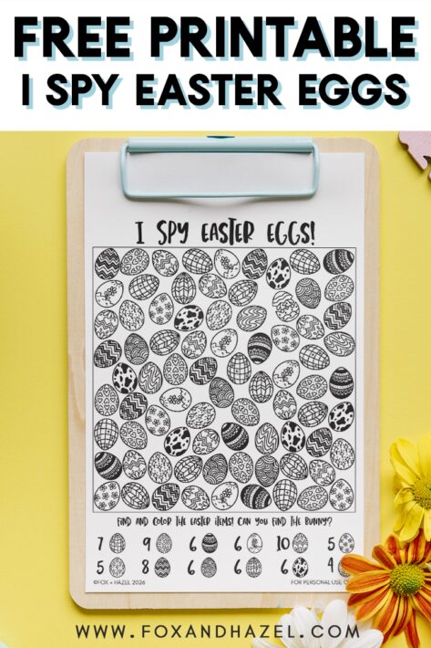 Free Printable I Spy Easter Activity Sheet - Fox + Hazel | free art ...