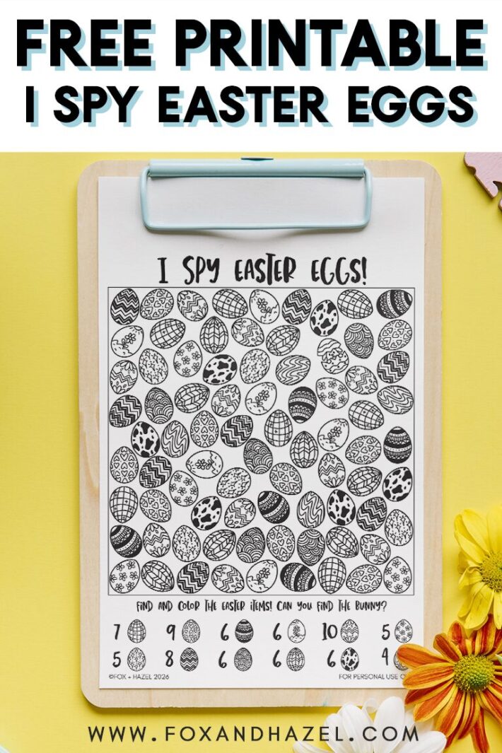 Free Printable I Spy Easter Activity Sheet - Fox + Hazel | free art ...