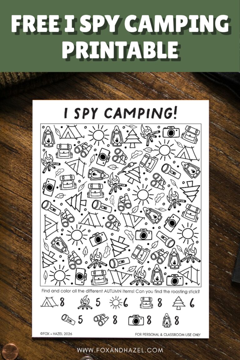 Free Camping I Spy Printable - Fox + Hazel | free art + designs